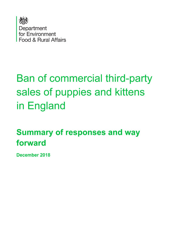 Ban of Commercial Third Party Sales of Puppies and Kittens – Cavalier ...